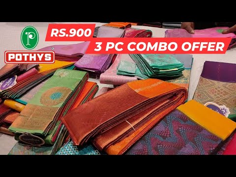 Pothys 3pc Rs.900 Sarees Collection/Budget Silk Sarees/Pure Silk Sarees ...