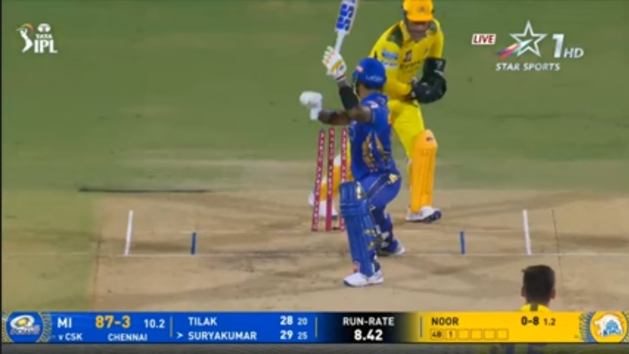 MS Dhoni Lighting Stumping Today of Suryakumar Yadav | IPL 2025 MI vs ...