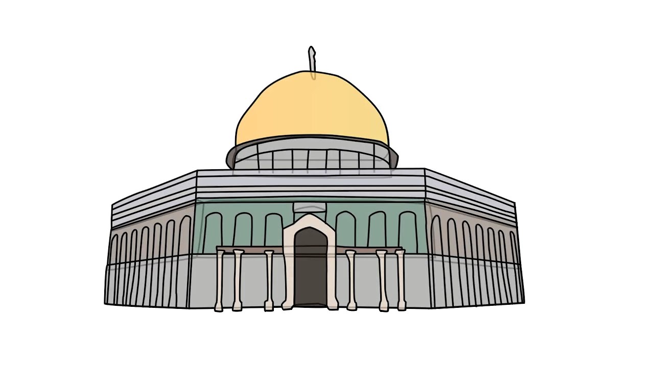 How to draw Baitul Muqadas | Al Aqsa Mosque step by step - YouTube
