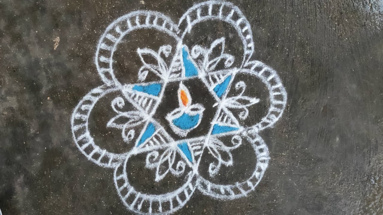 Wednesday special 5 x 3 Simple Apartment Kolam | Easy and Simple kolam ...
