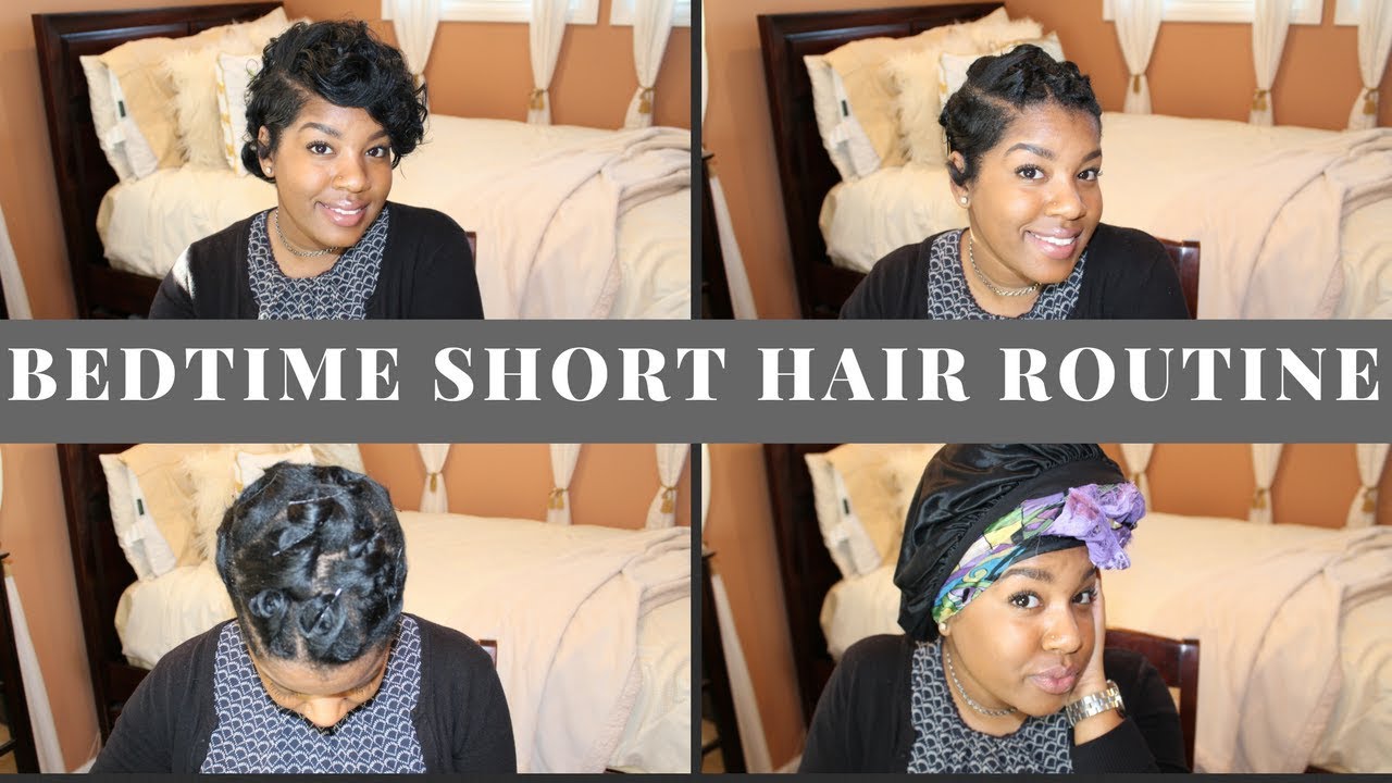 My Bedtime Short Hair Routine - YouTube