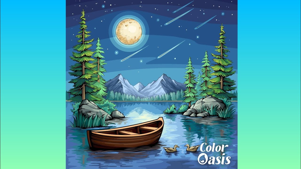 Beautiful Moonlight | Color Oasis - Paint By Number - YouTube