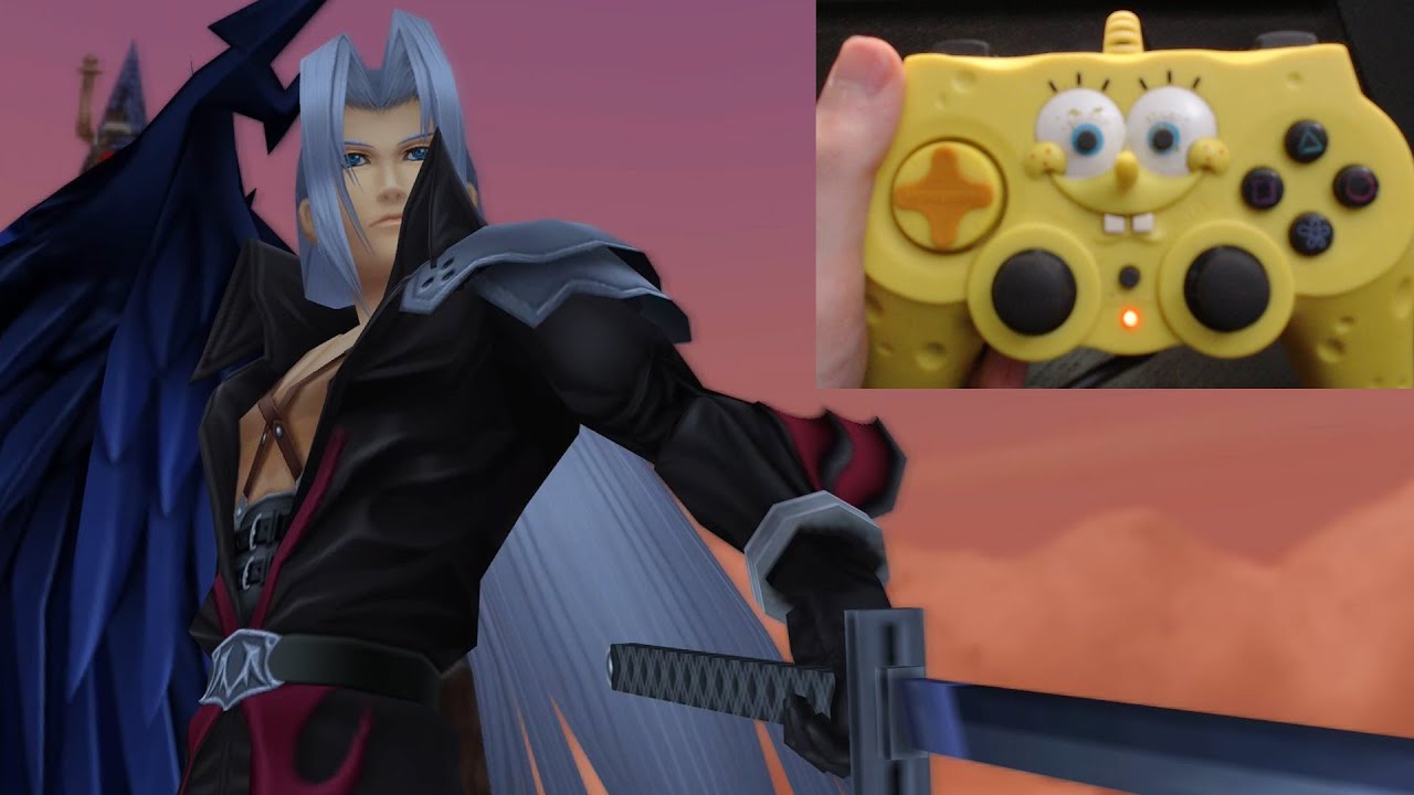 beating Sephiroth with the Spunch Bob controller - YouTube
