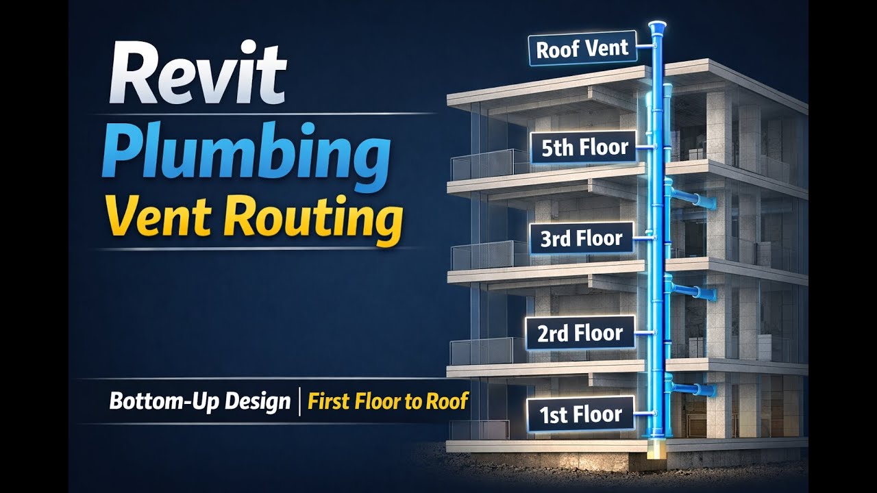 Revit Plumbing Vent Design Tutorial | Bottom-Up Vent Routing from First ...