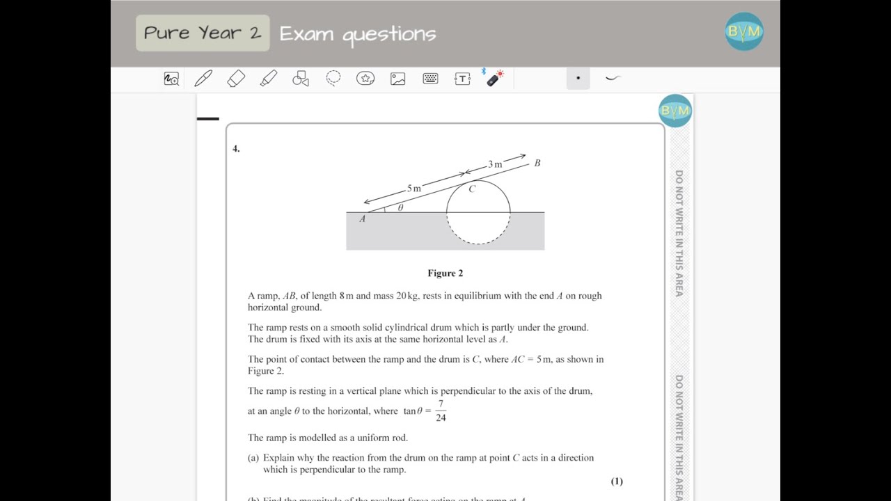 A-Level maths June 2019 Question 4 mechanics Paper Edexcel - YouTube