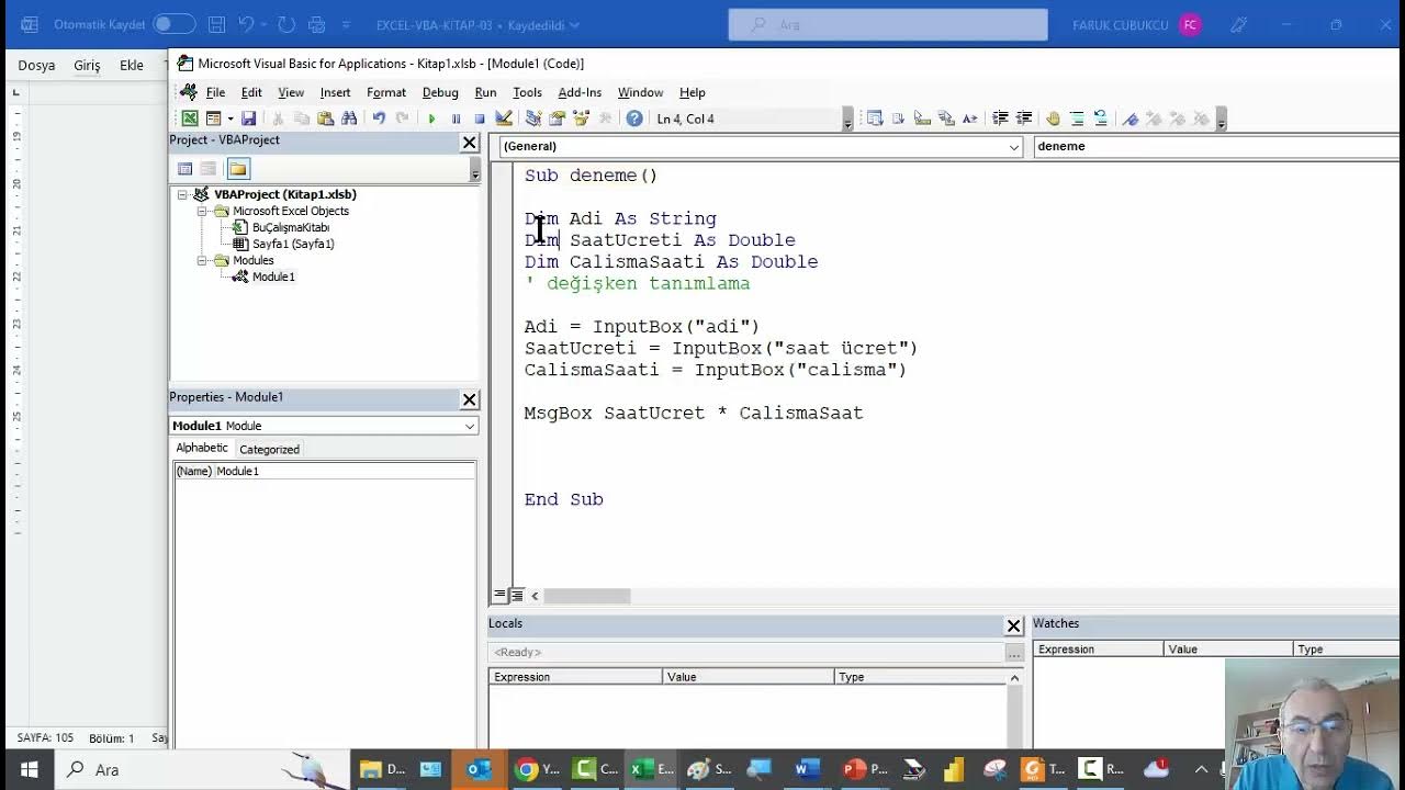 EXCEL VBA PROGRAMLAMA Uygulama 3-2-Option Explicit Kullanımı - YouTube
