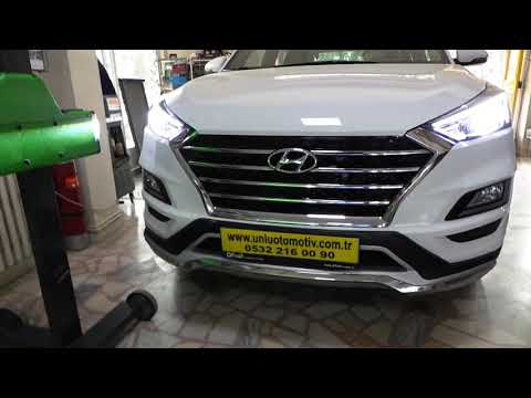 Hyundai Tucson Kısa farı H7 Led far ampulü montajı uygulaması  led headlight applications