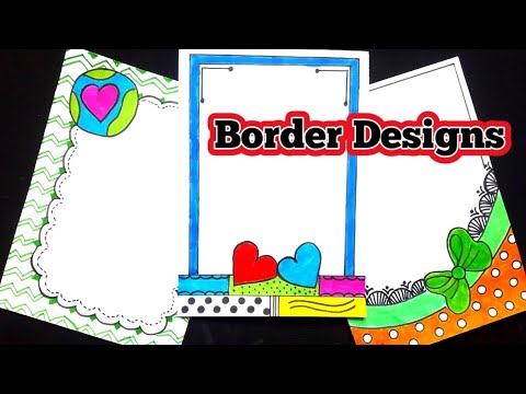 How to draw border design on paper/Design for front page/Border for ...