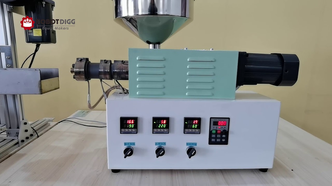 RobotDigg SJ35 desktop extruder for PEEK - YouTube