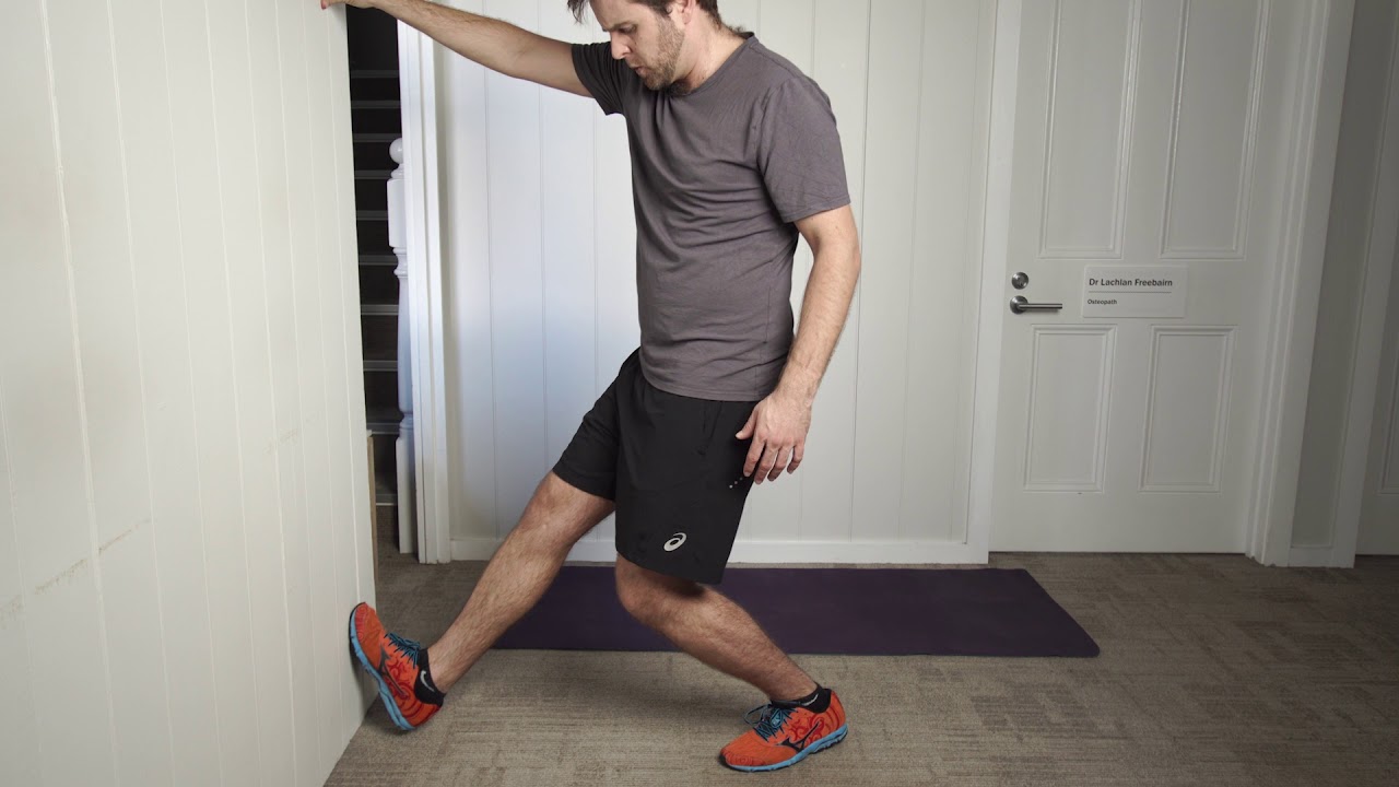 straight leg calf stretch - YouTube