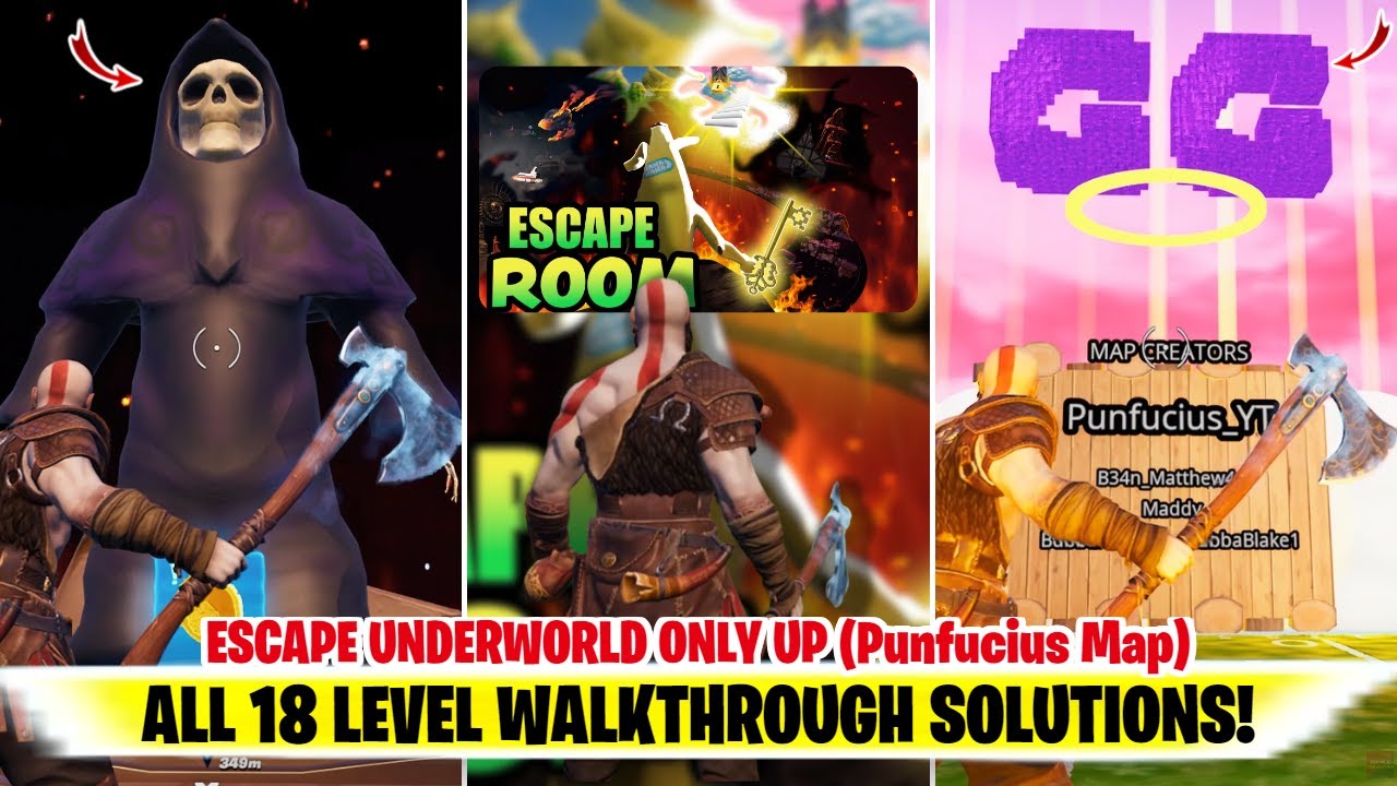 ESCAPE UNDERWORLD ONLY UP Fortnite (All 18 Levels Solutions ...