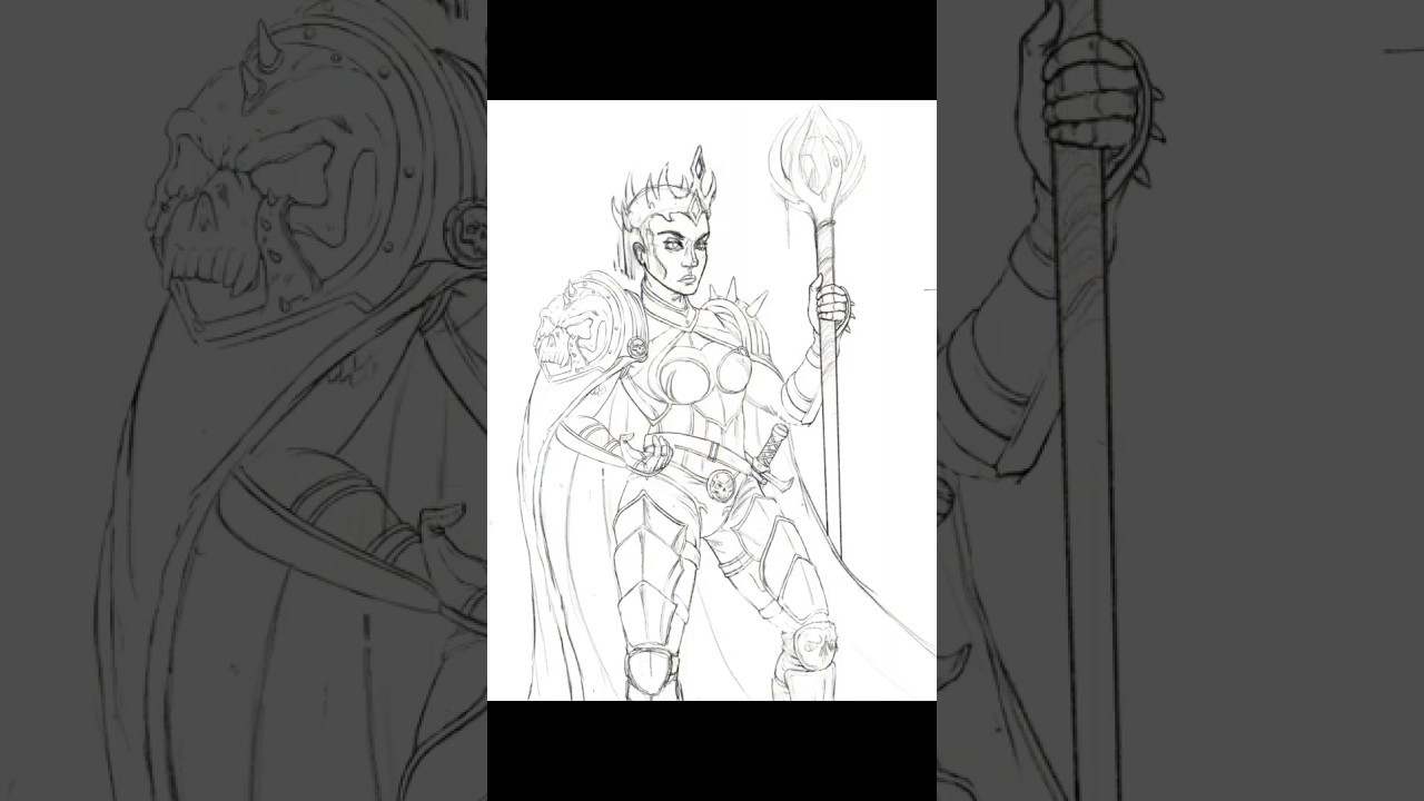 Necromancer using procreate timelapse | digital drawing - YouTube