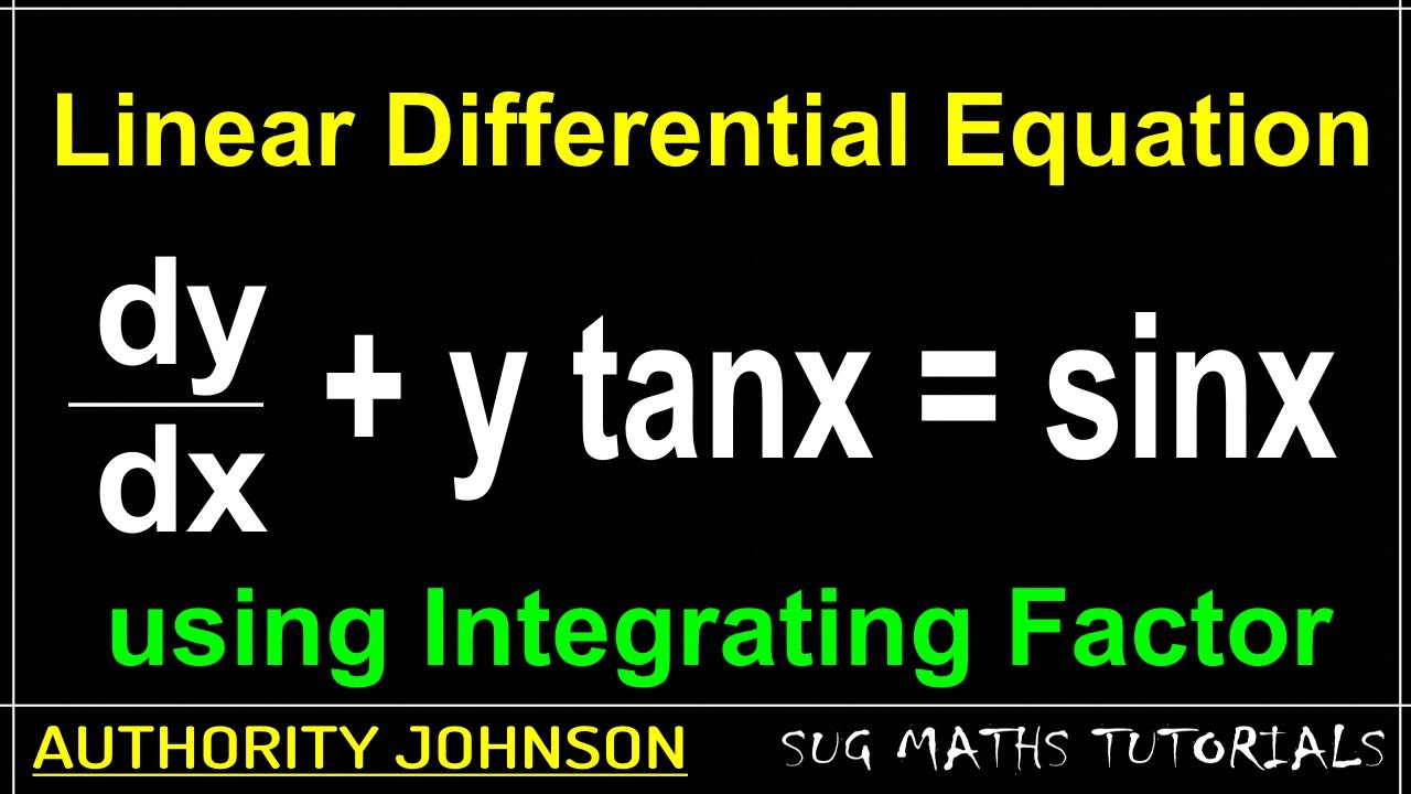 How to solve linear Differential equations 06 - YouTube
