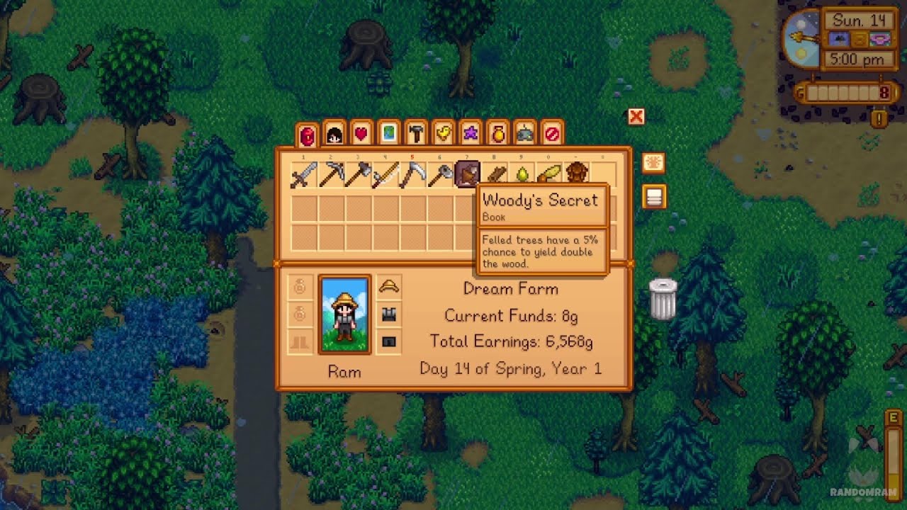 how to get a woodys secret power book to increase the wood you get from ...