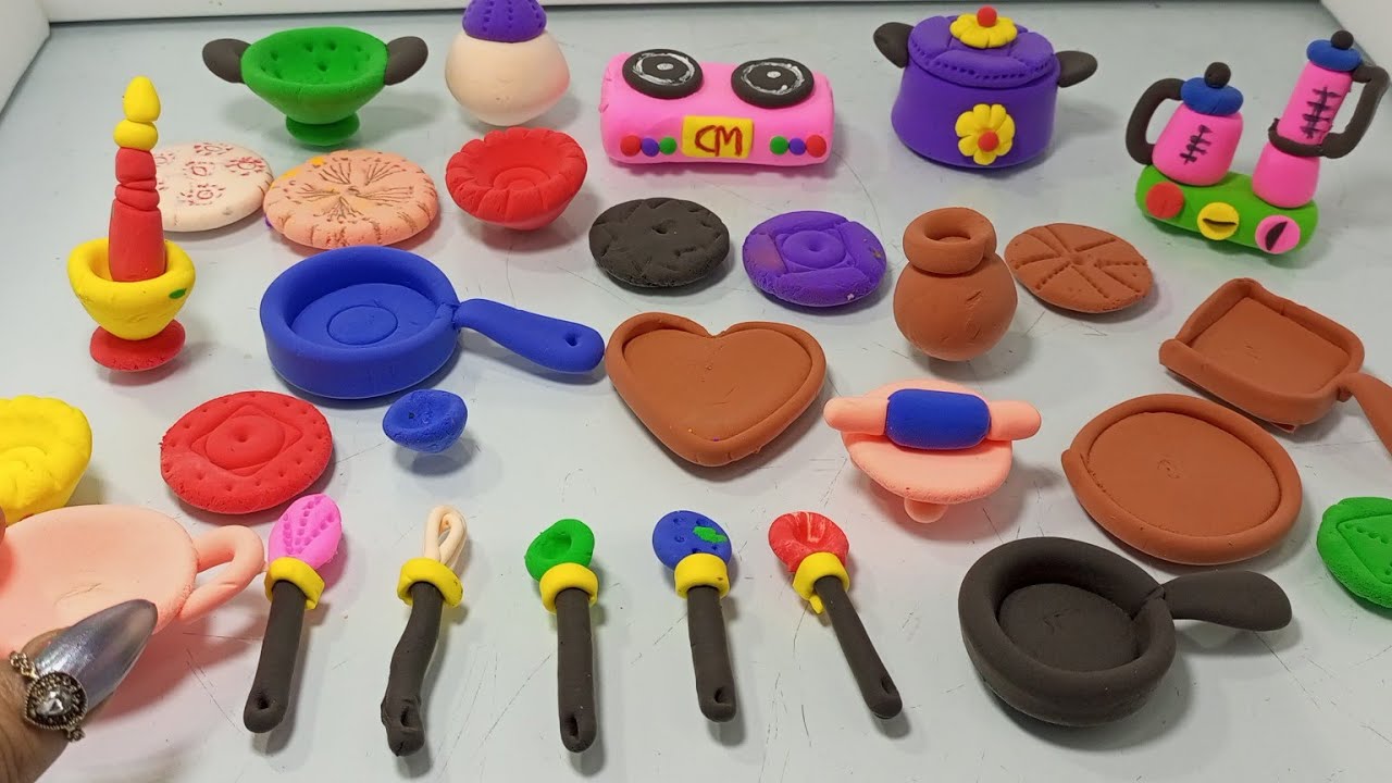 polymer Clay,diy how make polymer Clay miniature kitchen set toys ...