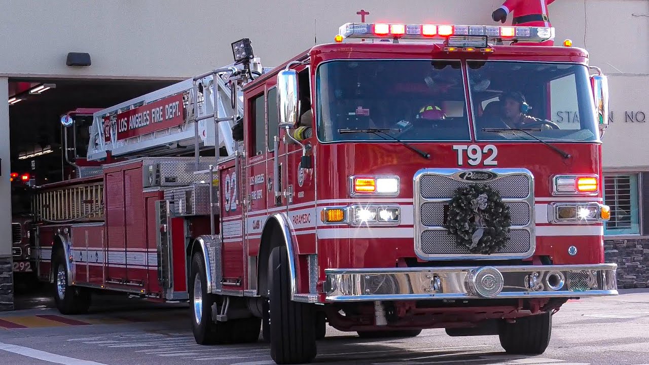 LAFD Light Force 92 Responding - YouTube