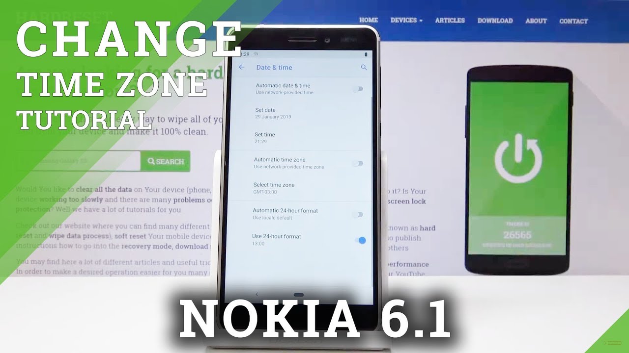How to Change Date & Time in NOKIA 6.1 - Set Up Time Zone - YouTube
