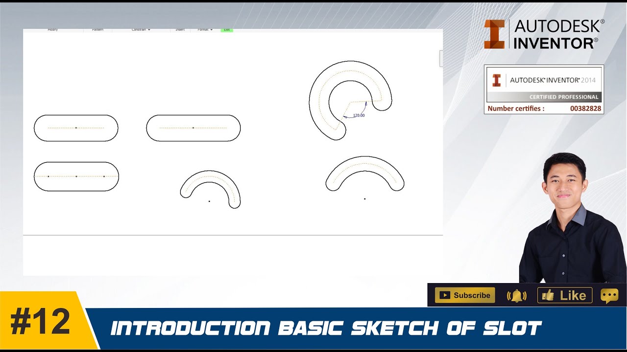 AUTODESK INVENTOR | #12 PENGENALAN SKETCH DASAR SLOT | USING THE ...