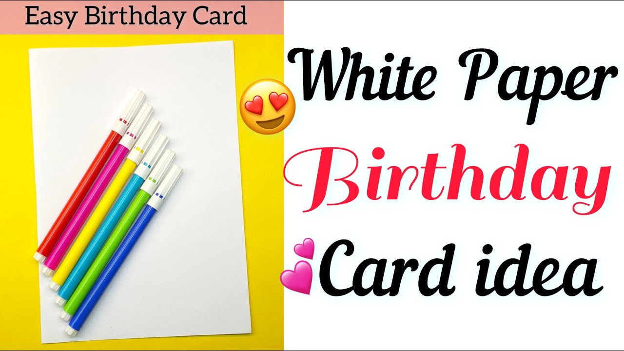 White Paper Birthday Card idea | Birthday card | Handmade birthday card ...