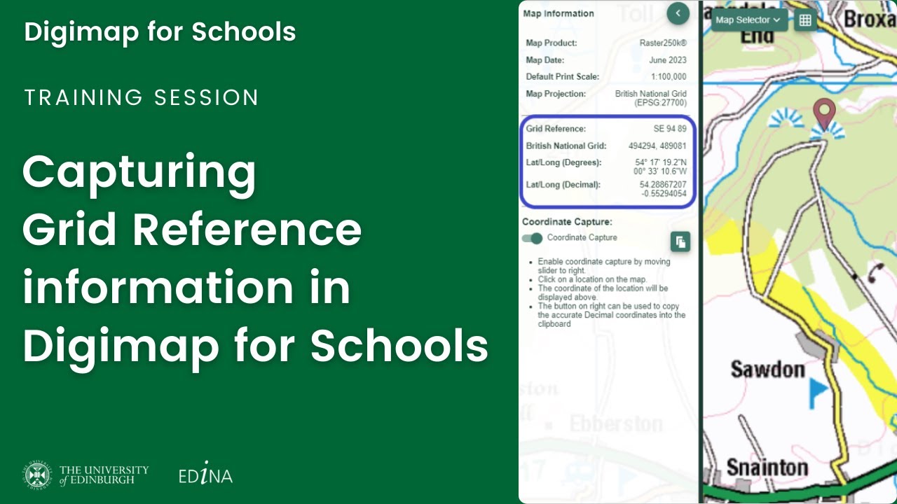 Capturing Grid Reference information in Digimap for Schools - YouTube