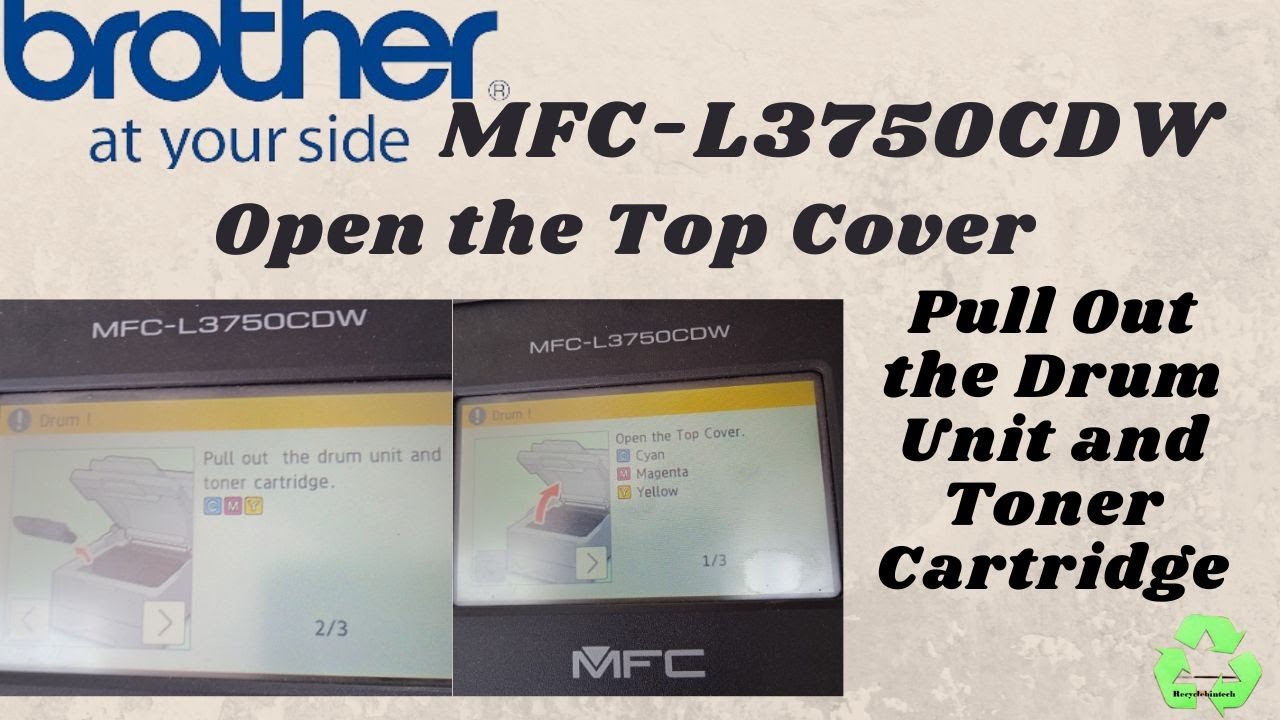 Open the Top Cover pull out the drum unit and toner cartridge - YouTube