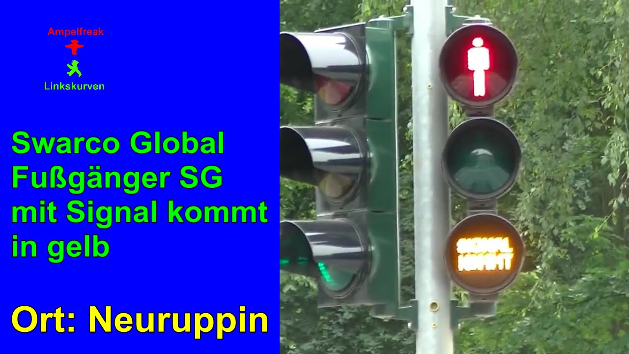 Swarco Global LED Fußgänger Signalgeber mit gelbe "Signal kommt" - YouTube