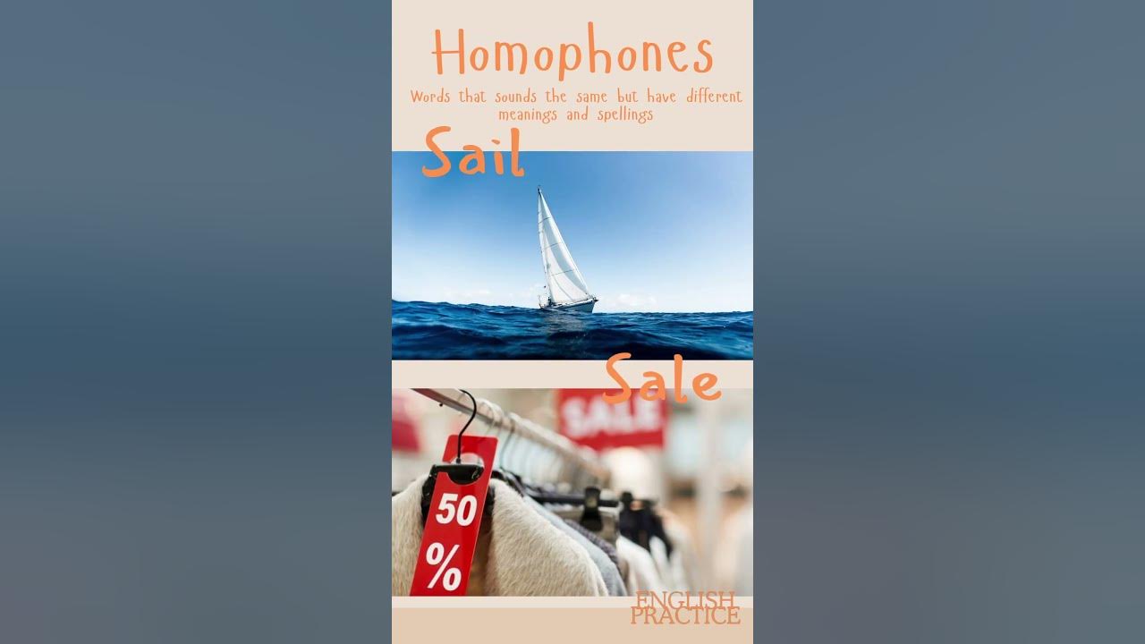 Homophones : Sail & Sale #homophone #englishpractice - YouTube