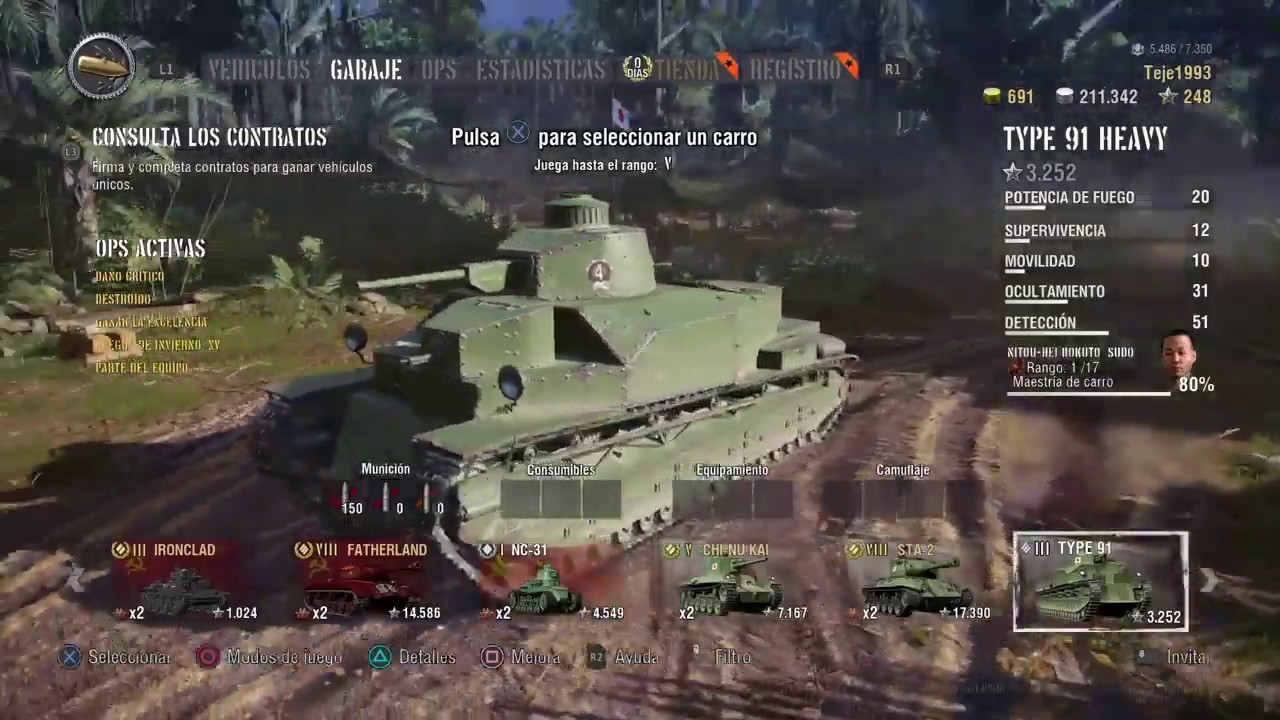 World Of Tanks - Type 91 Heavy - Maestría (M) Tier III - YouTube