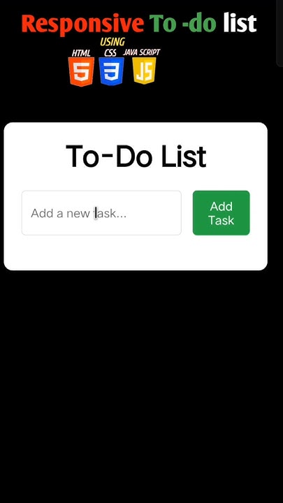 Responsive To Do List Using Html Css And Javascript Codingshorts To Dolistusinghtmlcssjs Youtube 