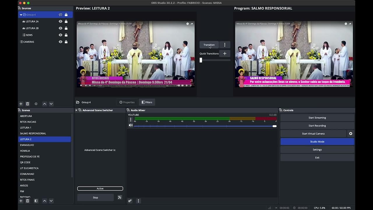 OBS STUDIO : LOWER THIRD USANDO O MESMO PLUGIN PARA CARREGAR AS CENAS ADVANCED SCENE SWITCHER ...
