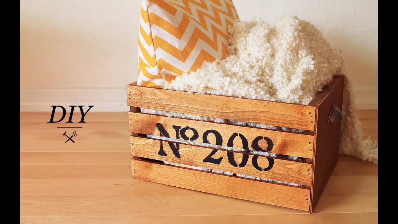 DIY WOODEN STORAGE CRATE - YouTube
