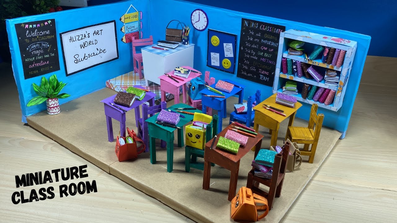 DIY Build a Mini Classroom || Miniature School supplies || Miniature ...
