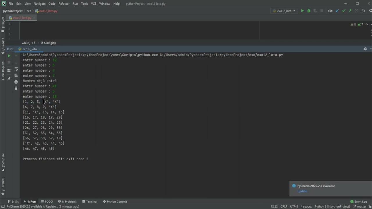 Python Algroithmique - grille loto - YouTube