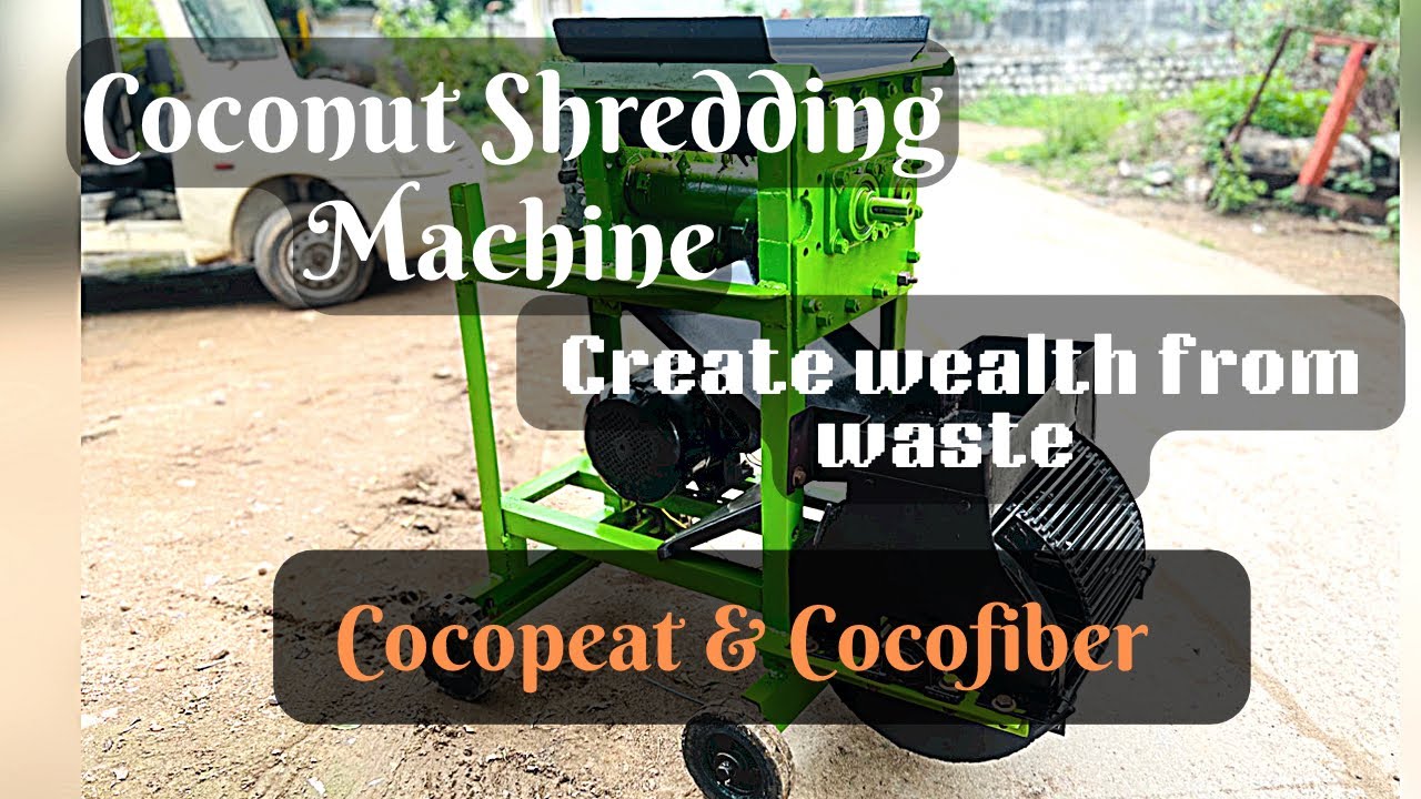 Coconut Shredding machine to make Coco fiber and Cocopeat. - YouTube
