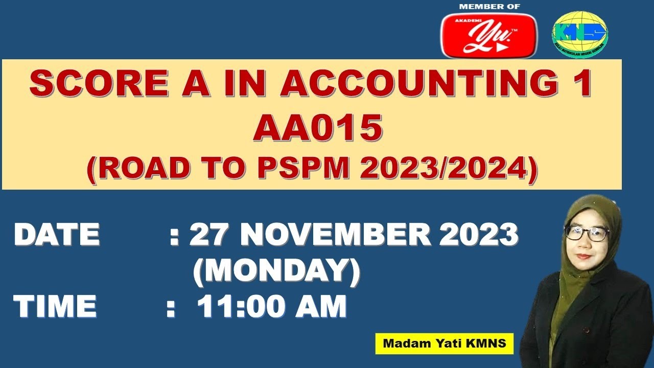 SCORE A IN ACCOUNTING 1 AA015 (ROAD TO PSPM 2023/2024 - YouTube