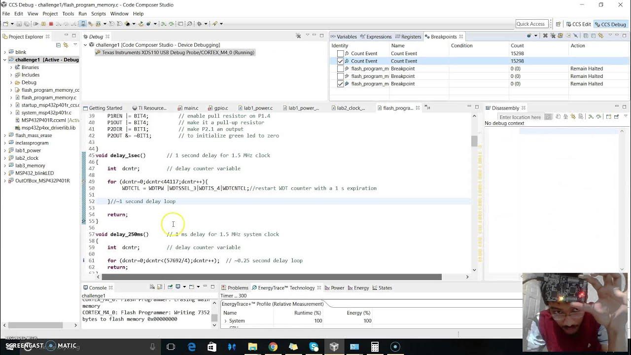 MSP432 Flash memory erase write with WDT - YouTube