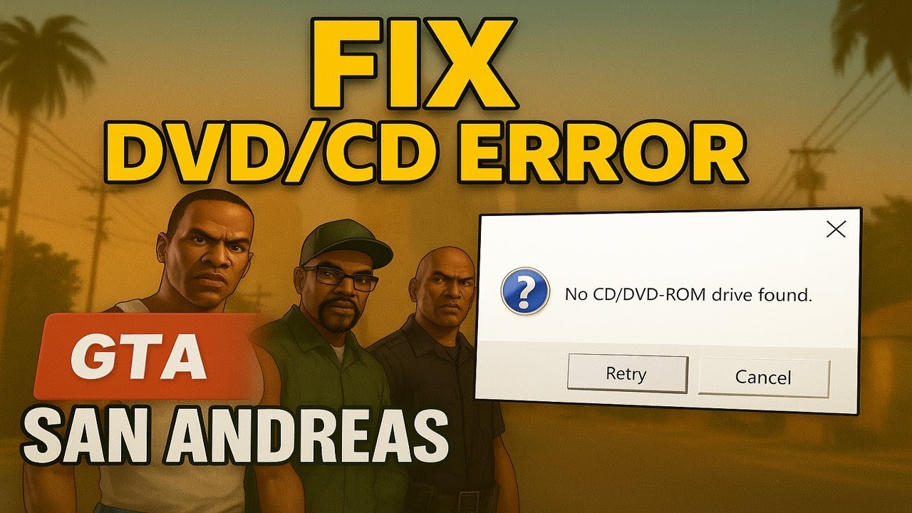 dvd cd error gta sa pc problem solved #GTASA #GTAErrorFix #GTASACDError ...