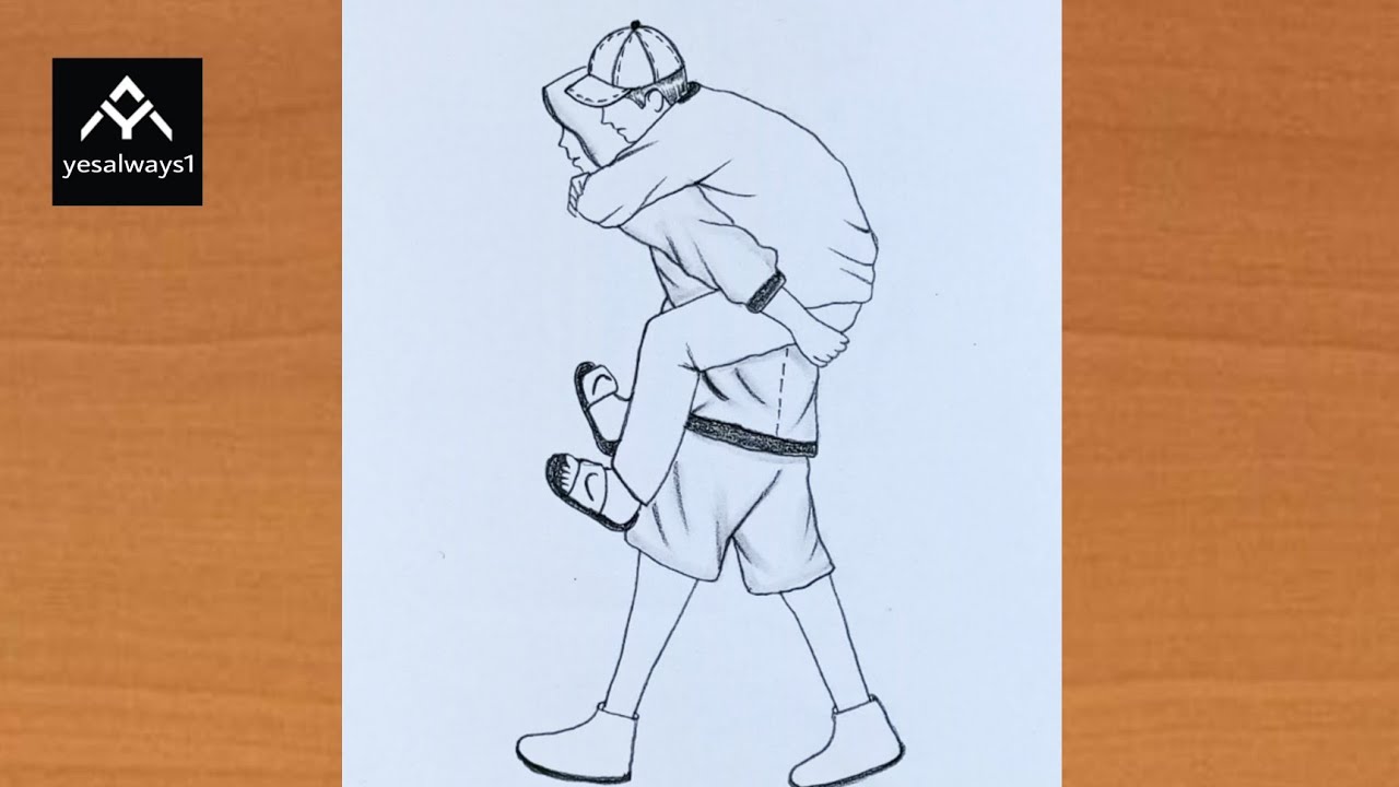 How to draw boy backside drawing || Best friend drawing || BFF Drawing ...