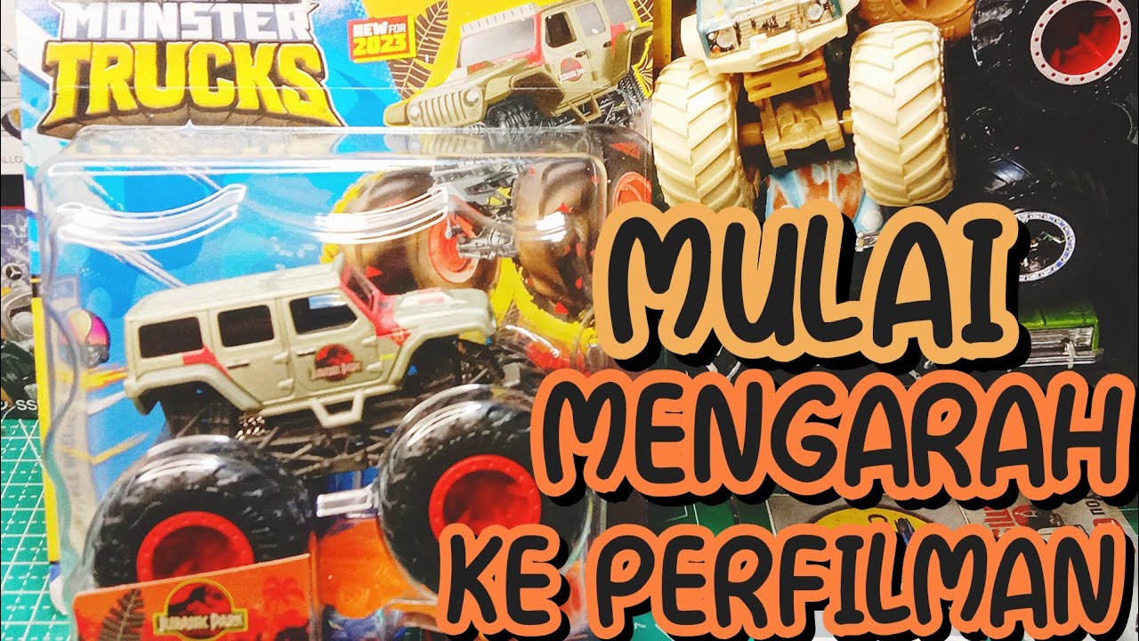 MAINAN MOBIL BAN BESAR HOTWHEELS MONSTER TRUCKS JEEP WRANGLER JURASSIC ...