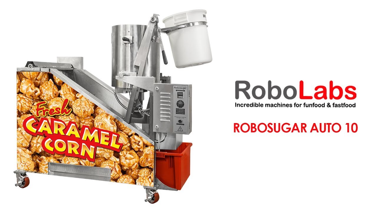 Installation: Popcorn caramelizer RoboSugar Auto 10 - YouTube