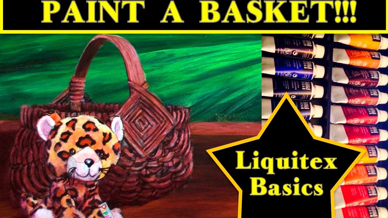 Paint a Basket in Acrylic w/ KaribuFineArt - YouTube
