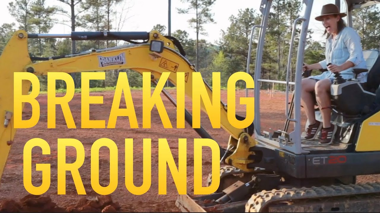 BREAKING GROUND On Our New Home BUILD! Marking & Digging Footers DIY ...
