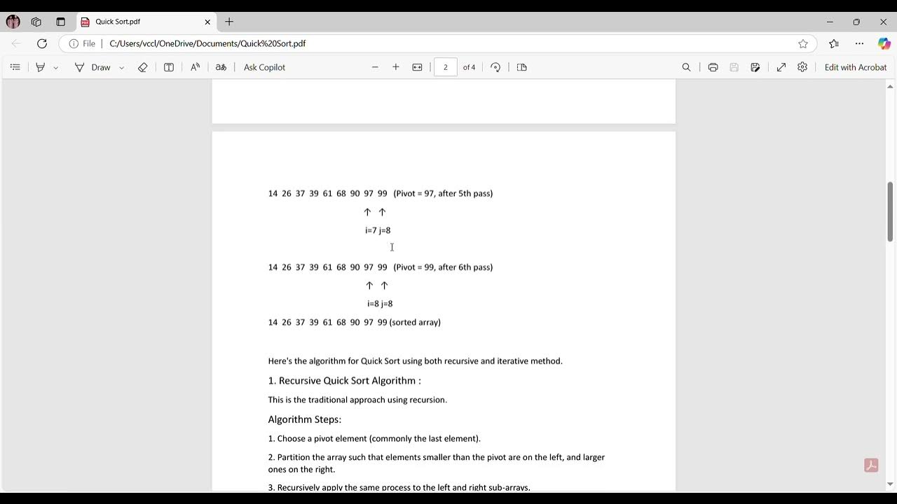 Quick Sort Analysis - YouTube