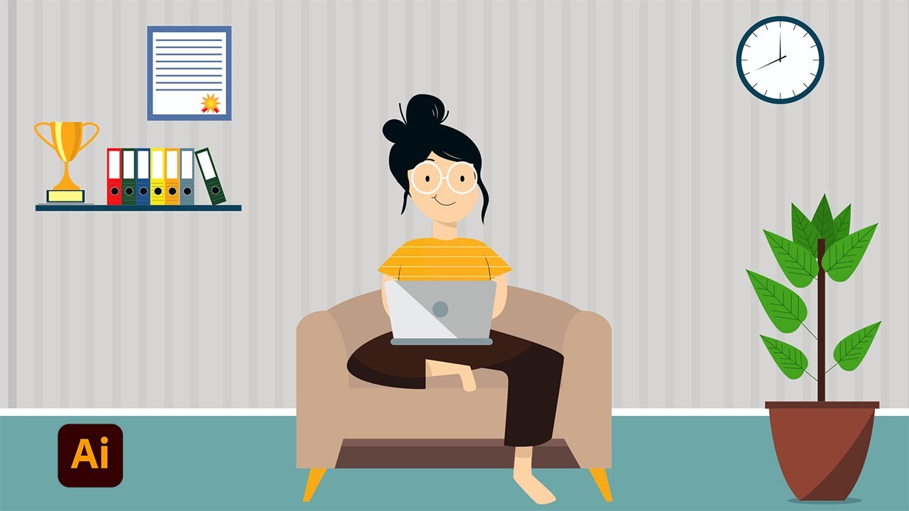 Character Illustration in Adobe Illustrator | Easy Vector art - YouTube