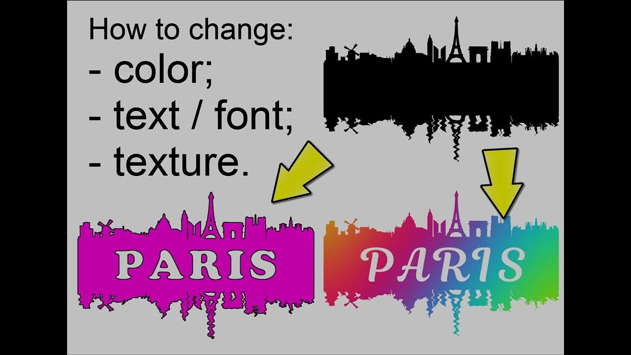 How to change color, text, font, texture of digital design for T-shirt ...