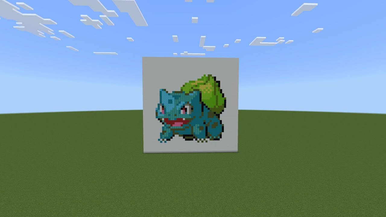 Pokemon Minecraft Pixelart Bulbasaur #001 Gen III Dex - YouTube
