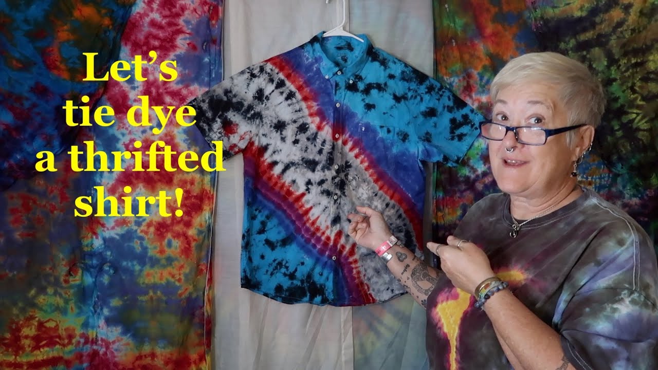 Let's Tie Dye a Thrifted Shirt! Amoeba Pattern! - YouTube