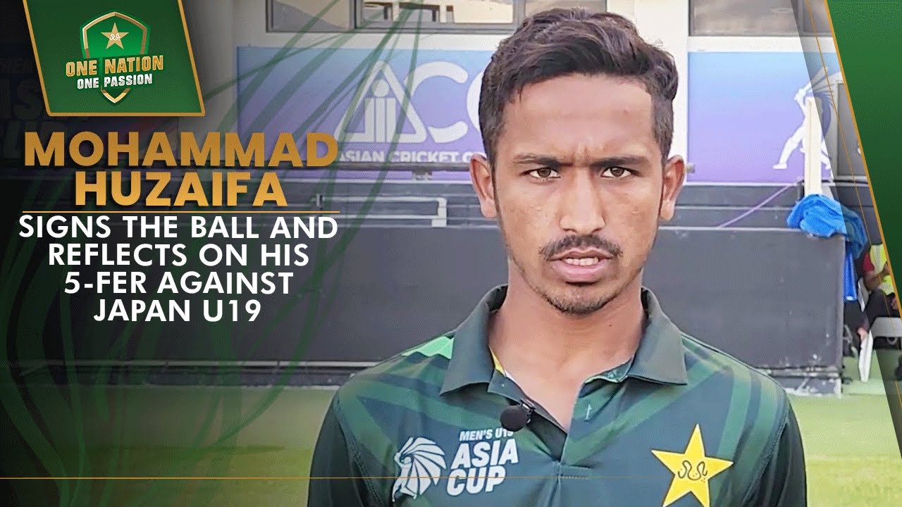 Mohammad Huzaifa signs the ball & reflects on his 5️⃣-fer against Japan U19 | PCB | MA2A - YouTube
