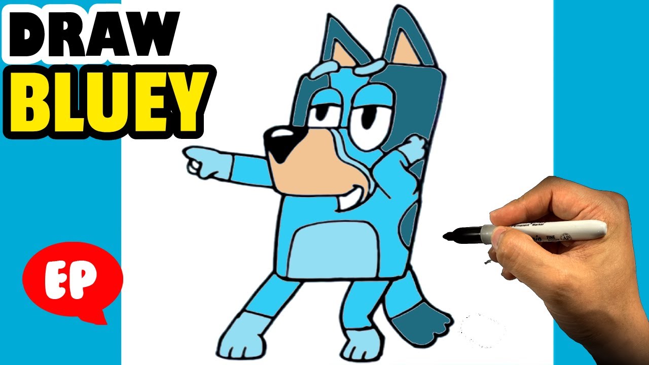 How to Draw BLUEY | Cool Pose - YouTube
