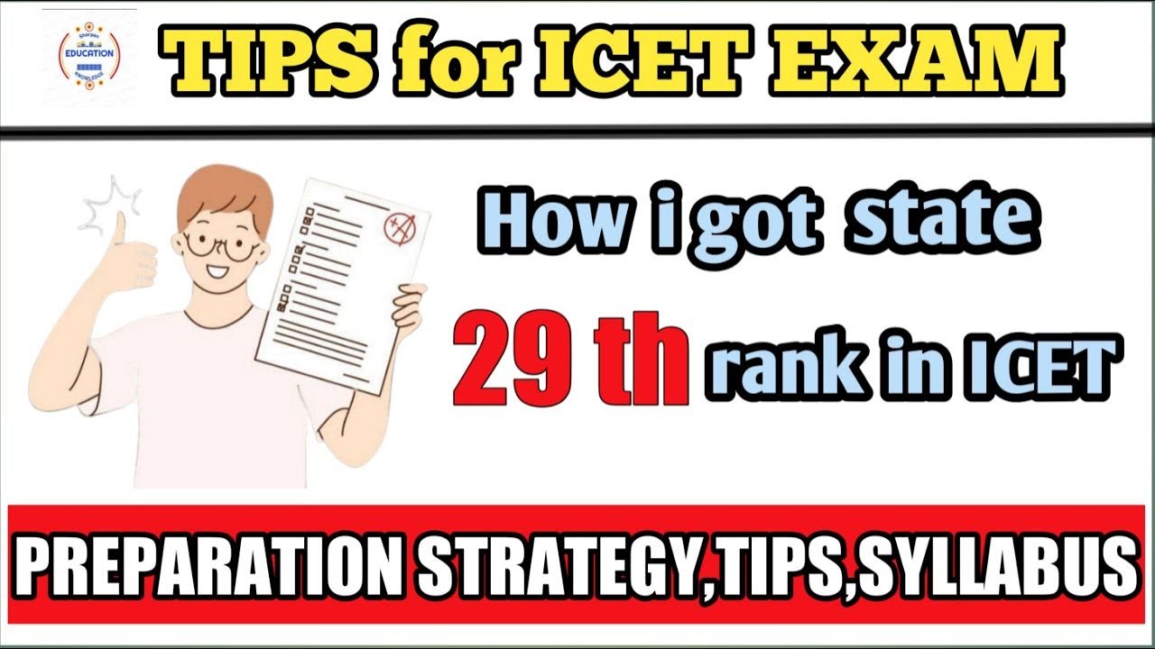 ICET EXAM TIPS AND PREPARATION STRATEGY BY STATE 29 TH RANKER | ICET ...